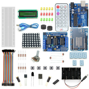 Robomart ARDUINO UNO R3+L293D MOTOR DRIVE SHIELD STARTER KIT WITH BASIC ARDUINO PROJECTS ...