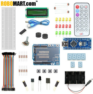 Robomart Nano V3 Prototype Shield Starter Kit With 17 Basic Arduino Projects Educational ...
