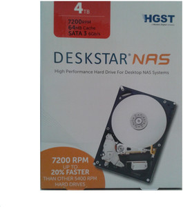 Hgst NAS Drive 4 TB Desktop SATA Internal Hard Disk Drive (HDD) (Deskstar NAS) - Hgst : Flipkart.com