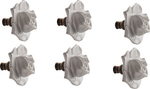 Hobknobs White Ceramic Rose Flower Antique Brass Cabinet/Drawers Wardrobe Kitchen Pull Handle ...