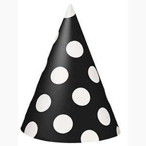 Party Propz BLACK POLKA DOT BIRTHDAY DECORATION/CAP SET OF 10 PCS/BLACK ...
