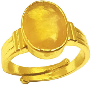 RS JEWELLERS 5.50 RATTI NATURAL YELLOW SAPPHIRE PANCHDHATU Metal Sapphire Gold Plated Ring Price ...