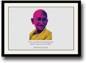 Wall Poster Be the change mahatma Gandhi Quote Paper Print ...