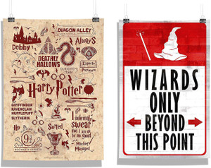 Harry Potter- Wizards Only & Red wall Decore Poster Paper Print ...