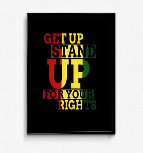 Get up Stand Up For Your Right Motivational Matte Poster, 12x18 inches ...