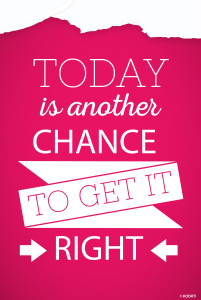 KAARTI Today is Another Chance to Get it Right. Quote Mini Sticker ...
