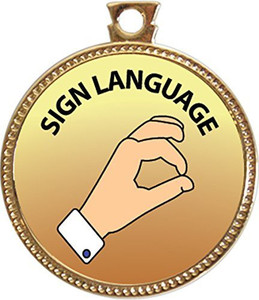 Keepsake Awards Sign Language Award, 1 Inch Dia Gold Medal "Special ...