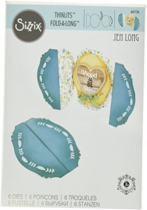 Sizzix 661136 Card Botanical Label Fold-A-Long Thinlits Die Set By Jen Long (6/Pack) - 661136 ...