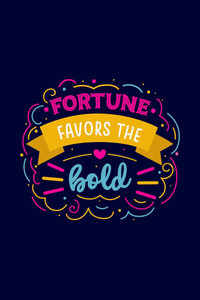 Fortune Favors The Bold Motivational Wall Art Poster Fine Art Print ...