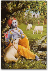 Wall Poster - Lord Krishna In Gokul - HD Quality Religious Poster - God Posters Paper Print ...