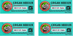 ORGAN organ Needles (4 Packs, 20 Needles, Each Contain 5), Ha 21 No. Works with All Automatic ...