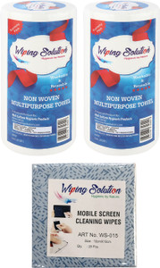 Wiping Solution MULTIPURPOSE KITCHEN ROLLS - NON-WOVEN WHITE (SET OF 2) Get Free 25 PCS MOBILE ...