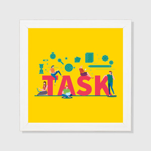 Task Poster - White Framed Wall Hanging Motivational Art Print for ...