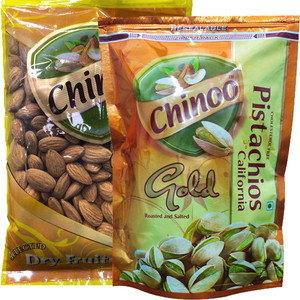 Chinoo California Almond 250gm & Roasted California Pista 250gm (Pack of 2) Almonds Price in ...