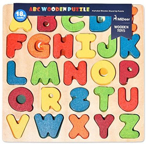 MiDeer Wooden Colorful 26 Alphabet Educational Puzzles Colorful Letter ...