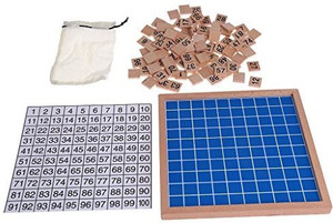 Genrc Wooden Montessori Hundred Board Math 1 To 100 Consecutive Numbers ...