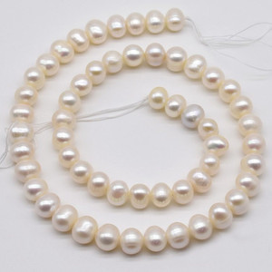 Sri Jagdamba Pearls Freshwater Oval Pearl String- White Pearl Mother of Pearl Necklace Price in ...