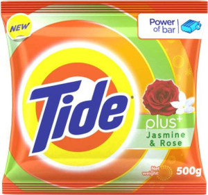 Tide Plus Detergent Washing Powder with Extra Power Jasmine and Rose Pack - 500 g (Offer pack ...