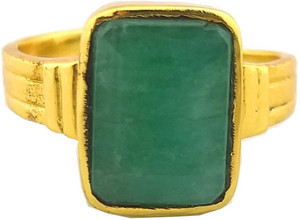 RS JEWELLERS RS JEWELLERS Emerald Panna 6.60 ratti Stone Panchdhatu Adjustable Ring for Women ...