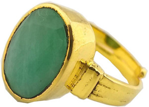 RS JEWELLERS RS JEWELLERS Emerald Panna 6.40 ratti Stone Panchdhatu Adjustable Ring for Women ...