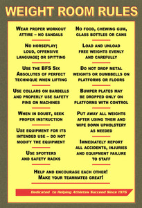 Weight Room Rules POSTER LARGE Print on 36x24 INCHES Fine Art Print ...