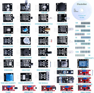 Electrobot 37 in 1 Sensor Modules Kit with Tutorials CD Educational Electronic Hobby Kit Price ...