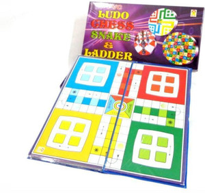 sure care PVC Ludo, Chess, Snake & Ladder (3 in 1 Board games) Party & Fun Board Game - PVC Ludo ...