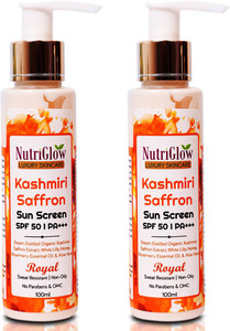 NutriGlow Sunscreen - SPF 50 PA+++ Luxury Skincare Kashmiri Saffron Sun Screen SPF 50 | PA ...