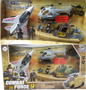 HALO NATION Operation Storm Wind -Combat Force 9, Army Vehicle Toy Set with Military Boat Apache ...