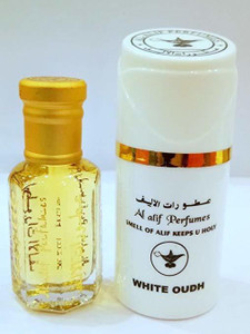 Alalif Al Alif White Oudh Fragrance 12ml Roll on Perfume Oil (Attar) Floral Attar Price in India ...