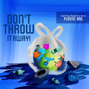 dont throw it away sticker poster|save environment|NO plastic|save ...