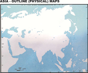 ASIA OUTLINE (PHYSICAL) Practice Maps Paper Print - Maps posters in ...