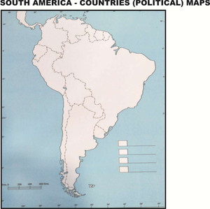 SOUTH AMERICA COUNTRIES (POLITICAL) Practice Maps Paper Print - Maps ...