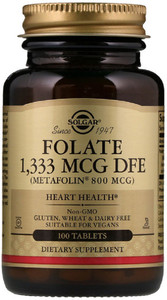Solgar Folate as Metafolin, 800 mcg, 100 Tablets Price in India - Buy Solgar Folate as Metafolin ...