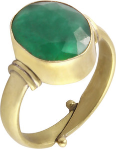 TODANI JEMS 8.25 Ratti Natural Certified EMERALD panna Gemstone Panchdhatu Ring Brass Emerald ...