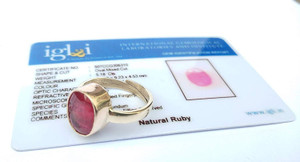 Original Stone 7 Ratti Manik Stone/Ruby Gemstone igl and i lab Certified Gemstone Ashtadhatu Red ...