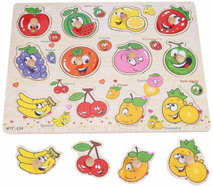 Asr Creation Wooden fruits Puzzle Learning toys Puzzles for Nursery ...