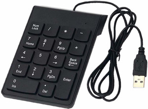 ClassyTek 18 Key Numeric Keypad Wired USB Number Keyboard for Laptop Notebook Tablet PC Computer ...