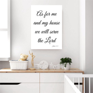 Bible Verse Poster ; As for me and my house we will serve the Lord ...