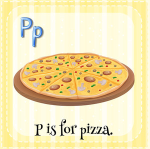 alphabet p for pizza kids room premium poster learning chart for kids ...