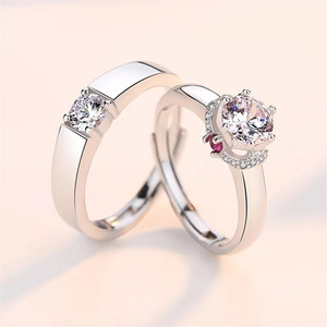 BlueShine Adjustable Couple Ring for lovers in Silver valentine gift proposal Finger Rings Alloy ...