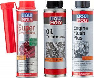 Liqui Moly Combo Of Diesel Additive , Oil Treatment and Engine Flush Full-Synthetic Engine Oil ...