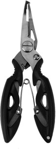REHTRAD Fishing Plier Scissor Braid Line Lure Cutter Hook Remover Split Ring Tackle (Black ...