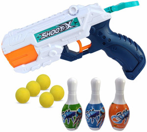FunBlast Magic Blaster Gun with 5 Foam Balls, 3 Bowling Pins Toys for ...