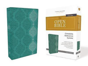 The KJV Open Bible: Complete Reference System, Green Leathersoft, Red ...