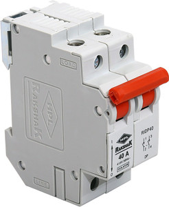 HPL Rakshak Polycarbonate 40A Isolator Double Pole MCB (Miniature Circuit Breaker) White 1Pack ...