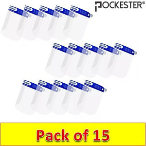 POCKESTER POC-FS-040 Face Shield Mask Full Face Protection (Pack of 15) Safety Visor Price in ...