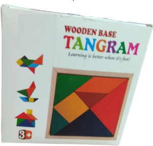 Ashmi Tangram Wooden Base Puzzle Square Brain Teaser Intelligent Blocks ...