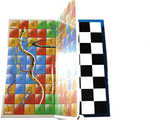 JMD Creation Newly Ludo with Chess Board Game and Snakes & ladders 3 in 1 Strategy & War Board ...