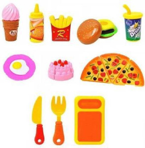Mt hub BabyBliss Realistic Sliceable Fast Food Lunch Play Pizza Set Toy ...